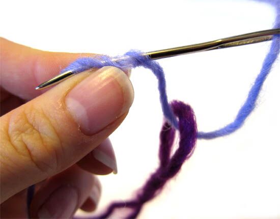 Joining yarn in knitting store
