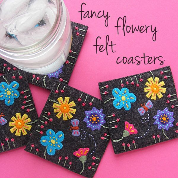Fancy Flowery Felt Coasters – a free pattern! - Shiny Happy World