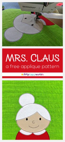 Mrs. Claus – free applique pattern - Shiny Happy World