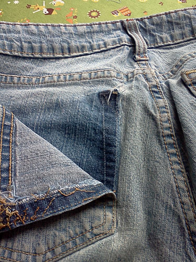 How to Mend a Tear Around a Pocket - Shiny Happy World