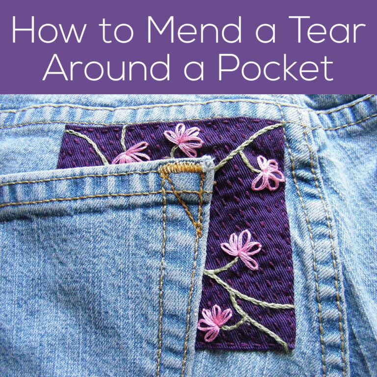 How to Mend a Tear Around a Pocket - Shiny Happy World