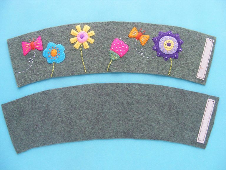 Fancy Felt Coffee Sleeve – a free pattern - Shiny Happy World