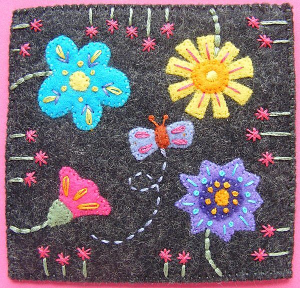 Fancy Flowery Felt Coasters – a free pattern! - Shiny Happy World