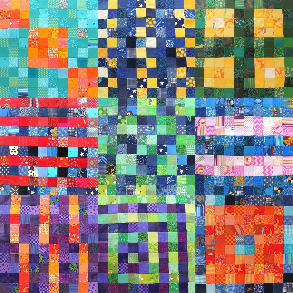 Block 9 in the Controlled Chaos Scrappy Quilt-Along - Shiny Happy World