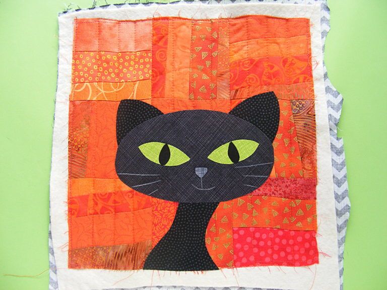 Spooky – a free cat applique pattern - Shiny Happy World