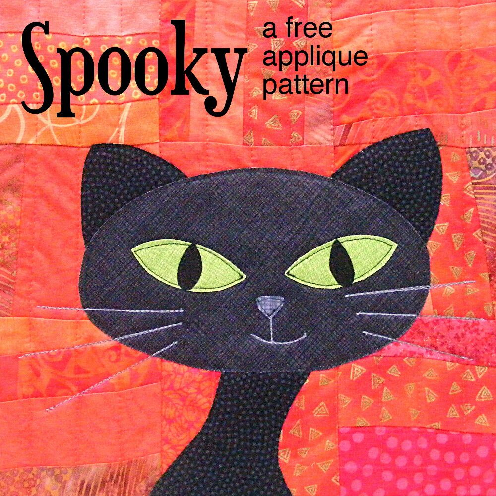 Spooky – a free cat applique pattern - Shiny Happy World