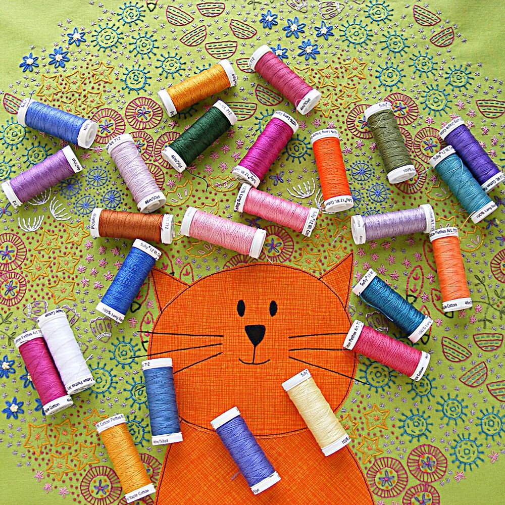 A BIG Embroidery Project – Cat Among the Flowers - Shiny Happy World