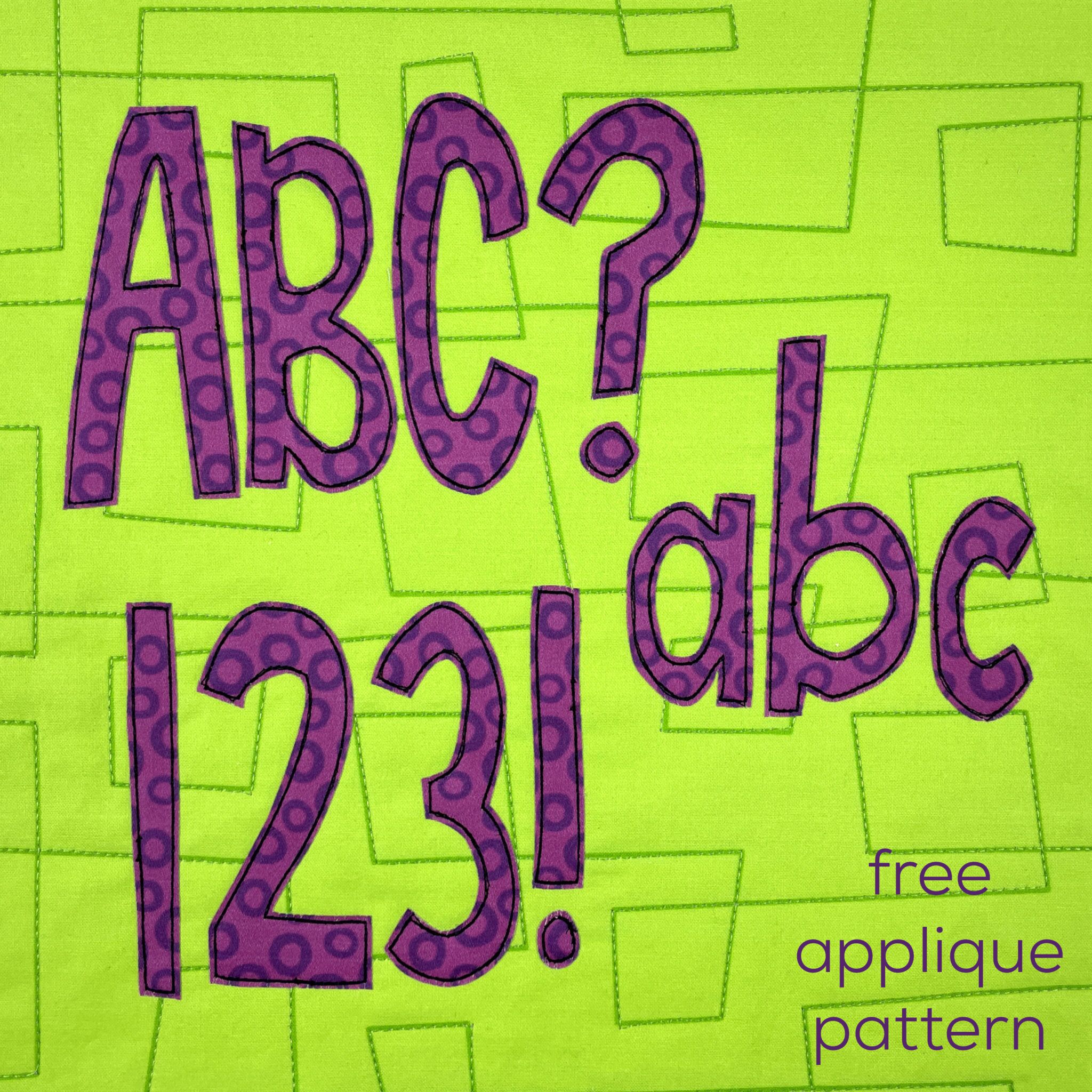 Free Applique Alphabet Pattern - Shiny Happy World
