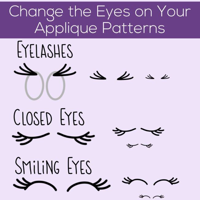 How to Change the Eyes on Your Applique Patterns - Shiny Happy World